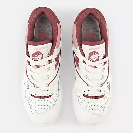 New Balance Women's 550 Sea salt with washed burgundy and pink moon ...
